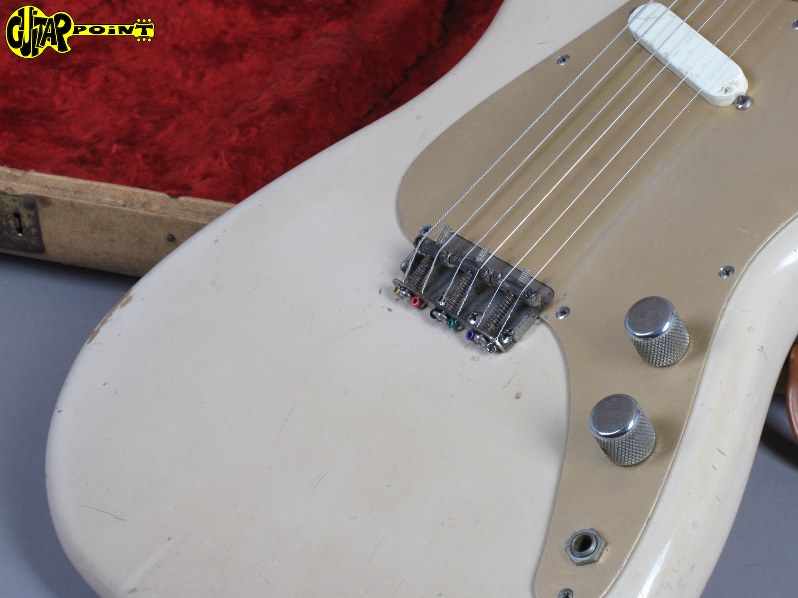 1956 Fender Musicmaster – Desert Sand – First Year! – GuitarPoint