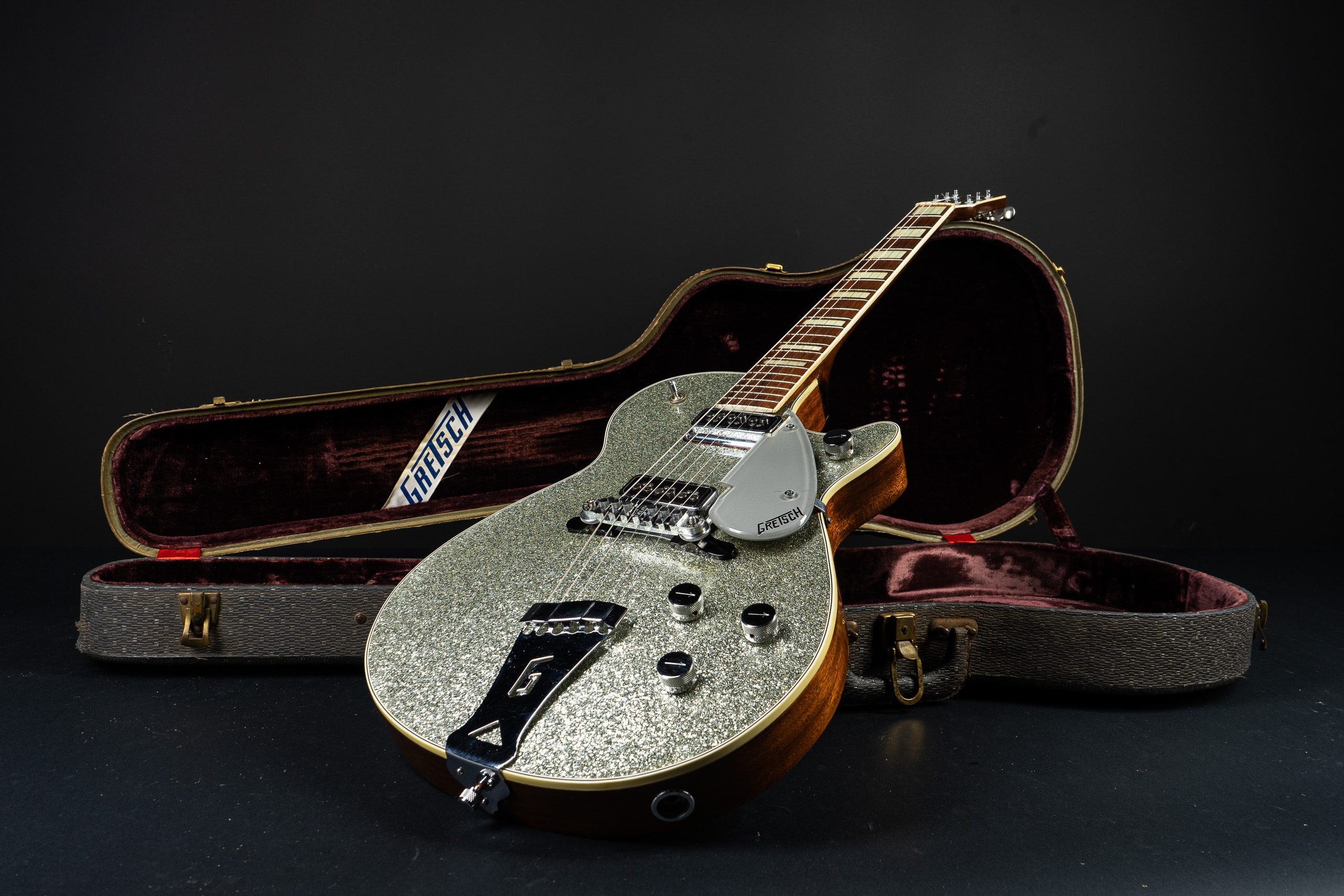 1956 Gretsch 6129 Silver Jet – Silver Sparkle – GuitarPoint