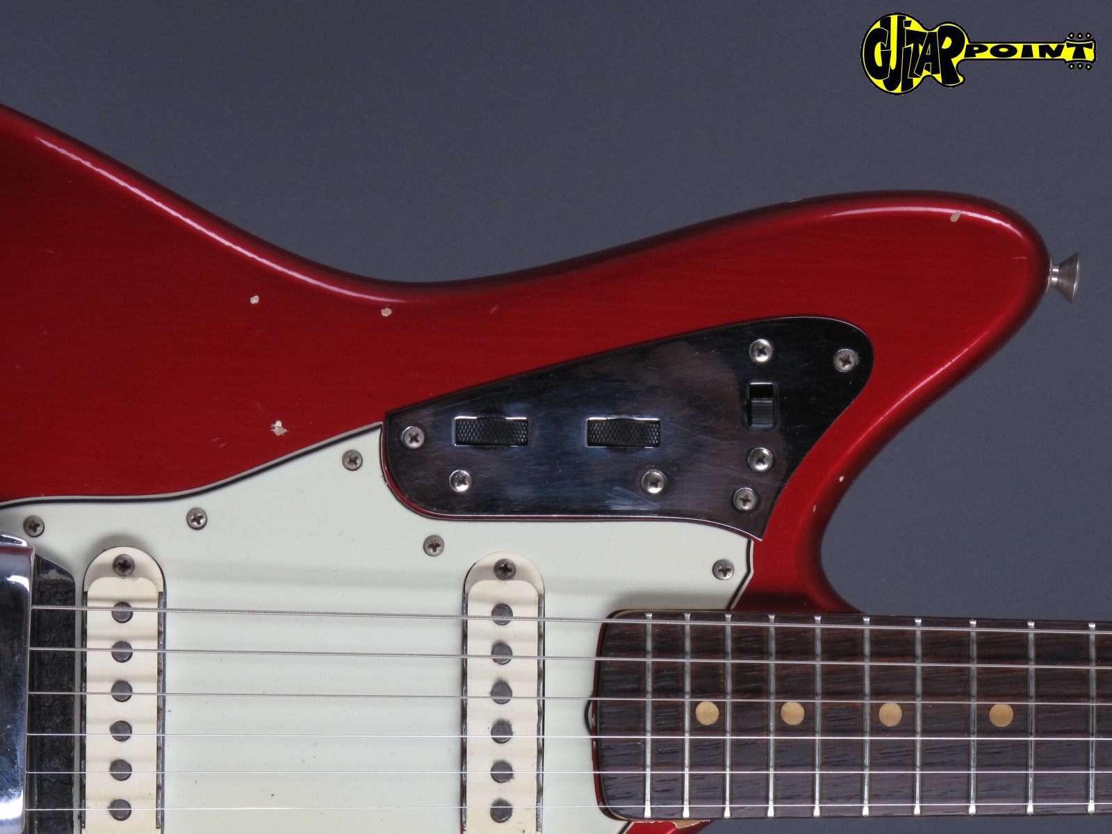 1963 Fender Jaguar – Candy Apple Red – GuitarPoint