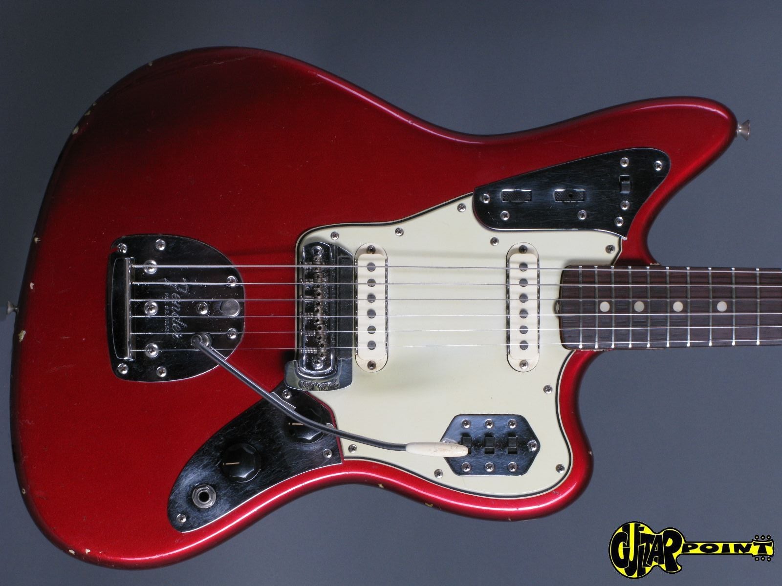1965 Fender Jaguar – Candy Apple Red – GuitarPoint