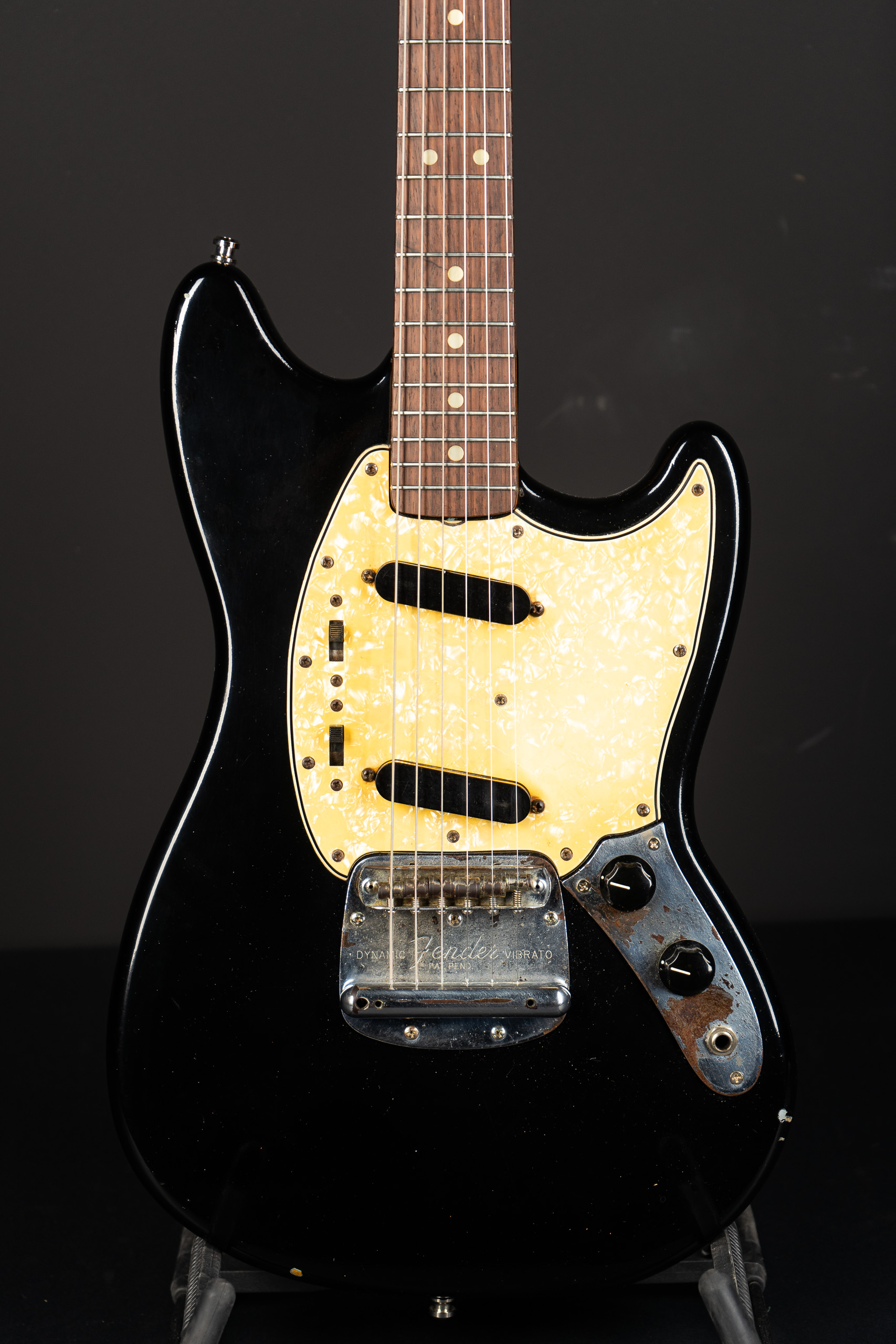 1966 Fender Mustang – Black (Refin) – GuitarPoint