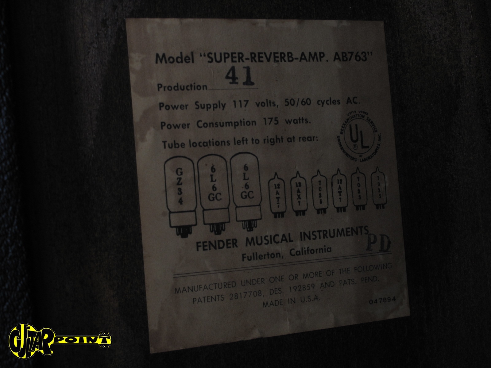 1966 Fender Super Reverb 4×10″ “Blackface” Amp – GuitarPoint