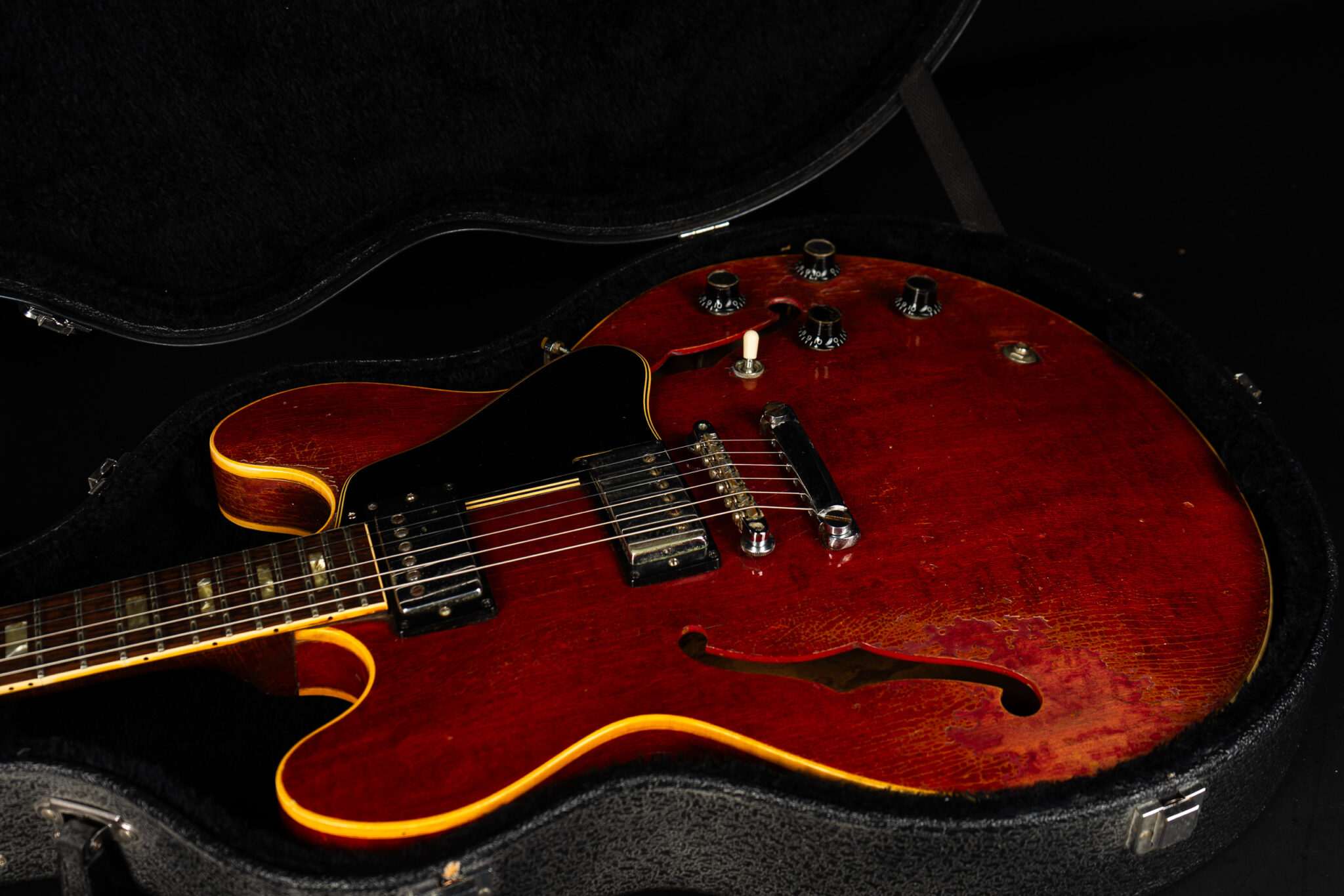 1967 Gibson ES-335 TD Stoptail Conversion – Cherry – GuitarPoint