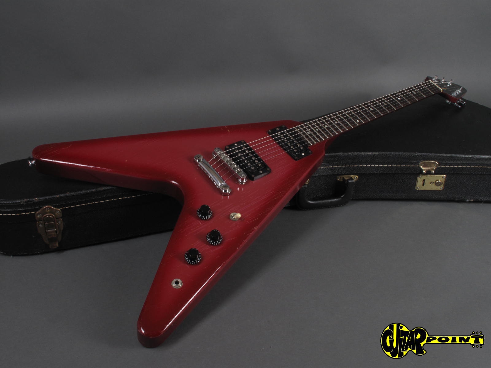 1984 Gibson Flying V – Pink Burst …rare color ! – GuitarPoint
