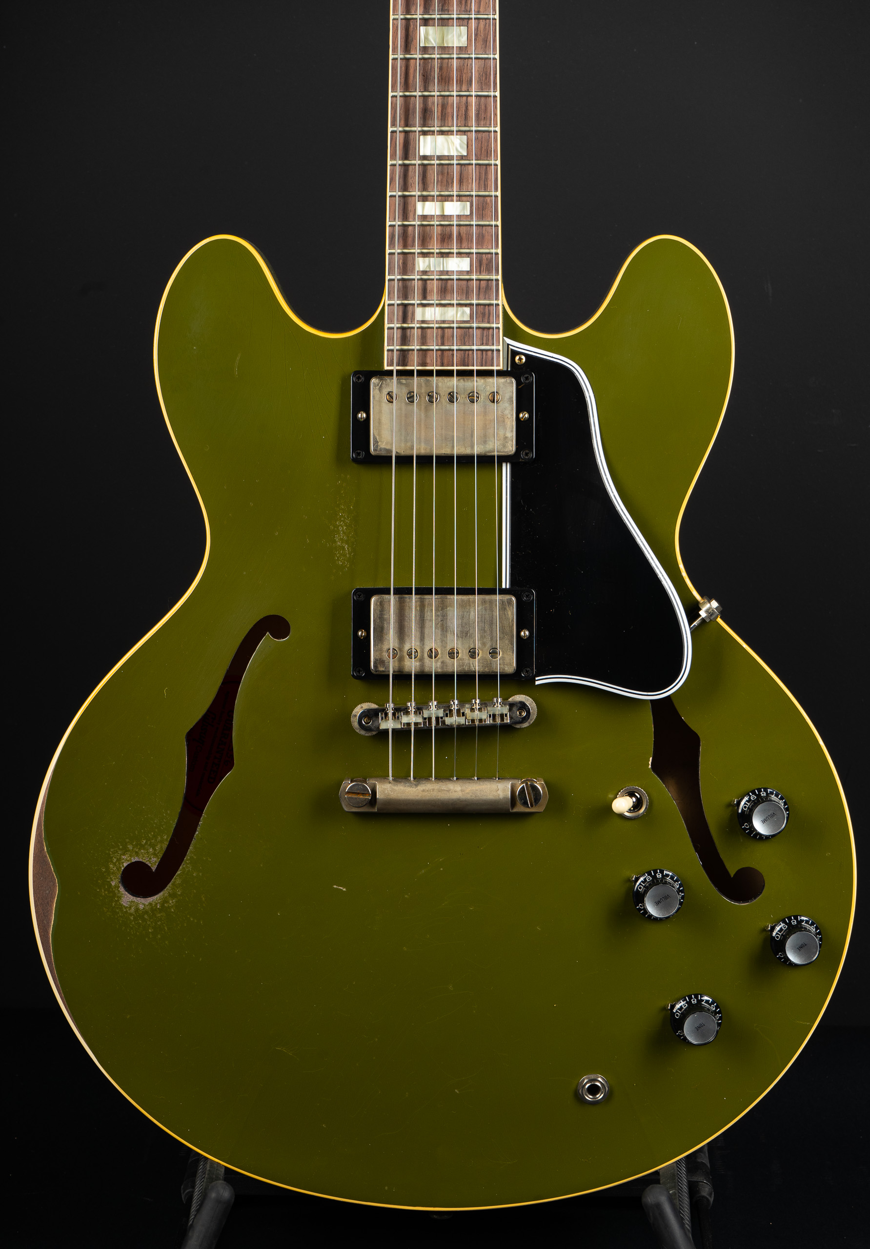 Gibson 1964 ES-335 Murphy Lab light Aged – Olive Drab Green – GuitarPoint