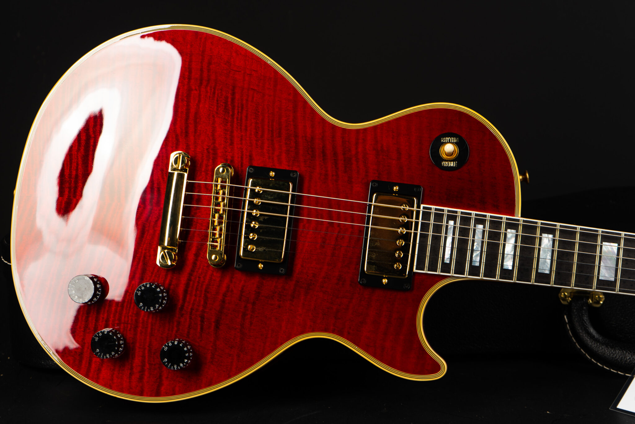 Gibson Les Paul Custom Flametop Carmelita Neck – Trans Wine Red ...